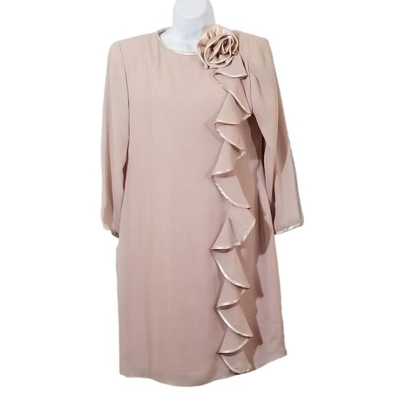 Miss Elliette | Dresses | Miss Elliette Vintage Dress M Ruffle Chiffon ...